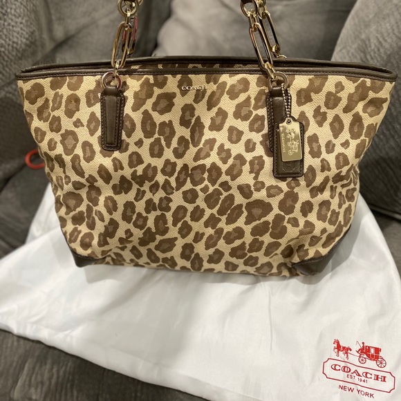 Coach | Bags | Coach Cheetah Canvas Purse | Poshmark